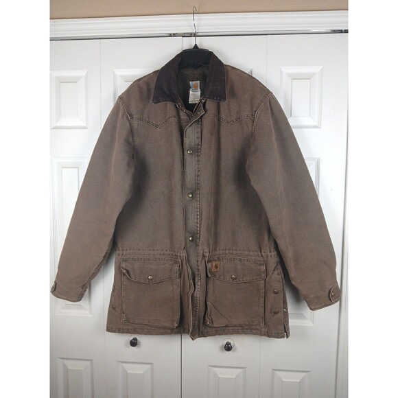 Carhartt | Jackets & Coats | Vintage Carhartt Chore Coat Flannel Lined ...